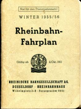 Eisenbahn-Sammlershop - Rheinbahn Fahrplan 1955 / 1956